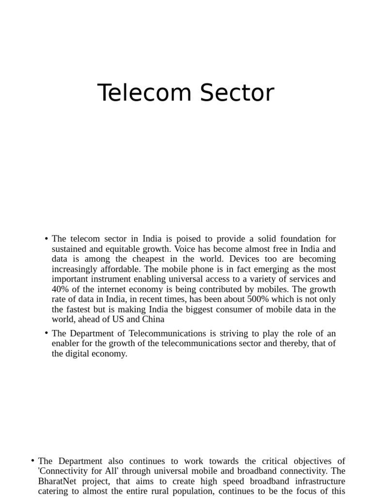 Indian Telecom Sector Overview | PDF | Telecommunications | License