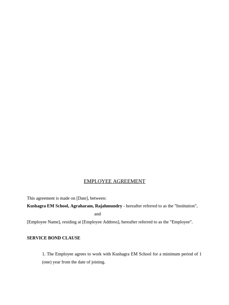 Employee Agreement | PDF