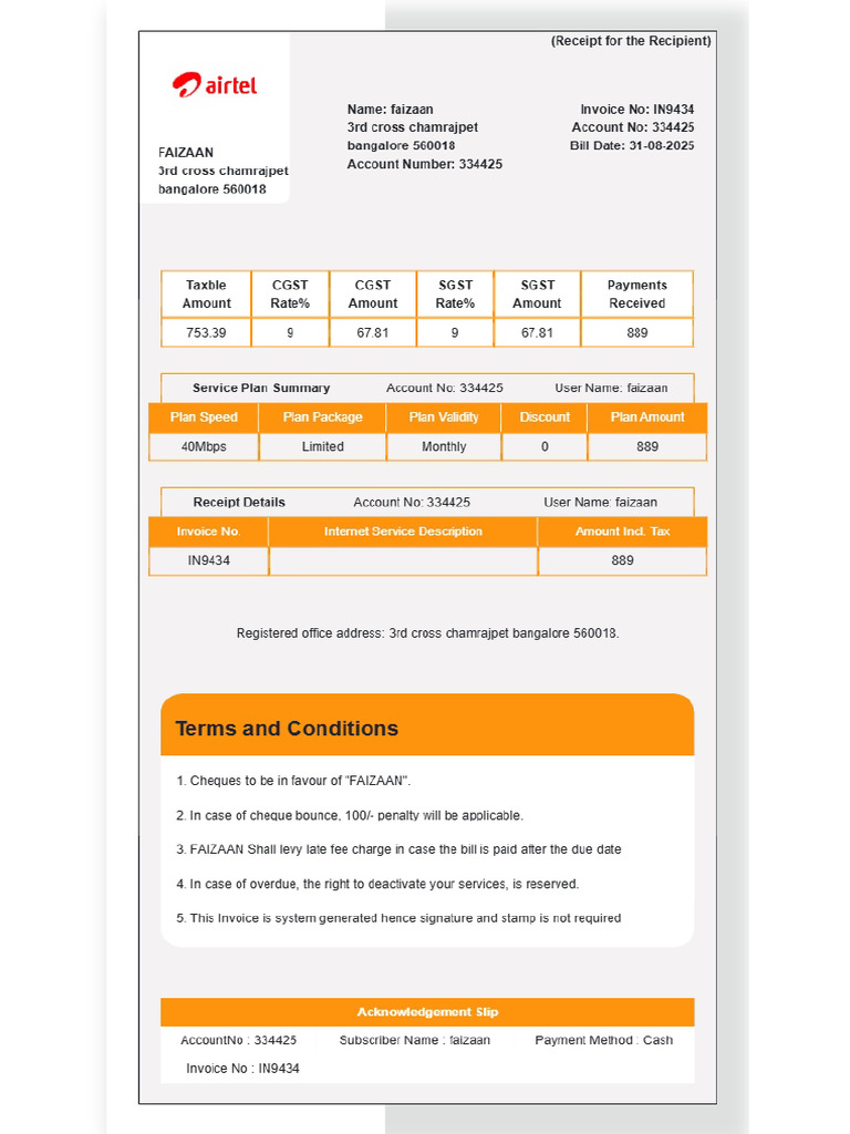 Internet Invoice (Freeforonline - Com) | PDF