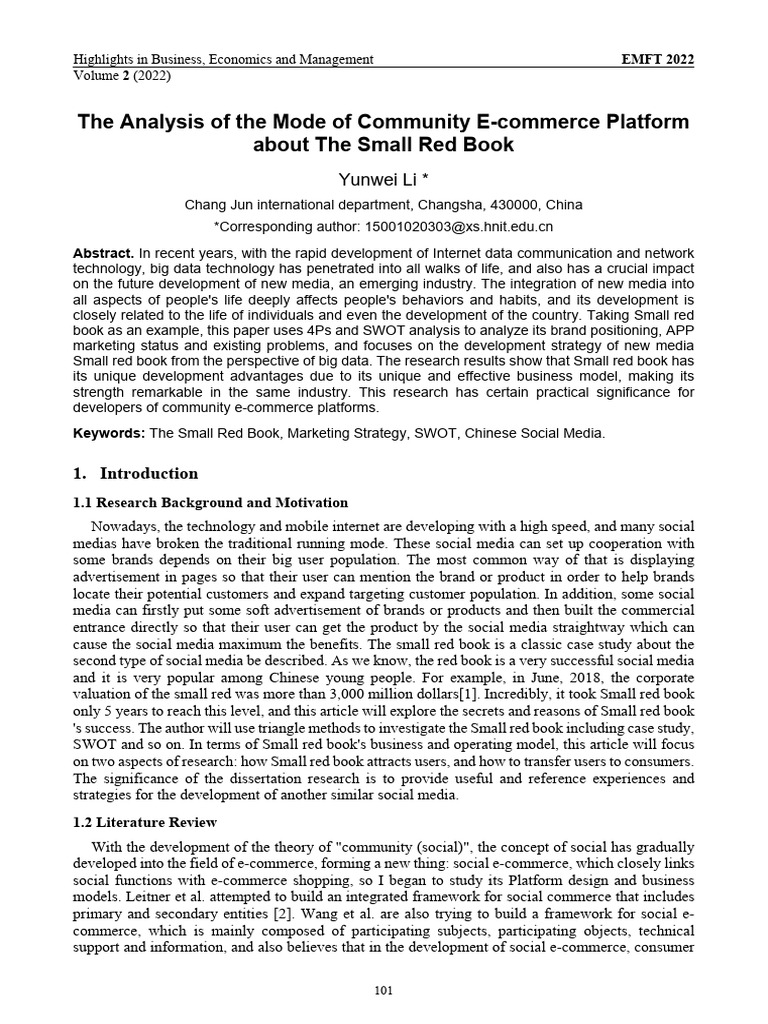 The Analysis of The Mode of Community E-Commerce P | PDF | E Commerce ...