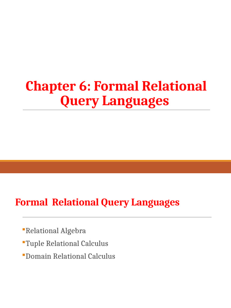 Formal Relational Query Languages Explained | PDF | Relational Model ...