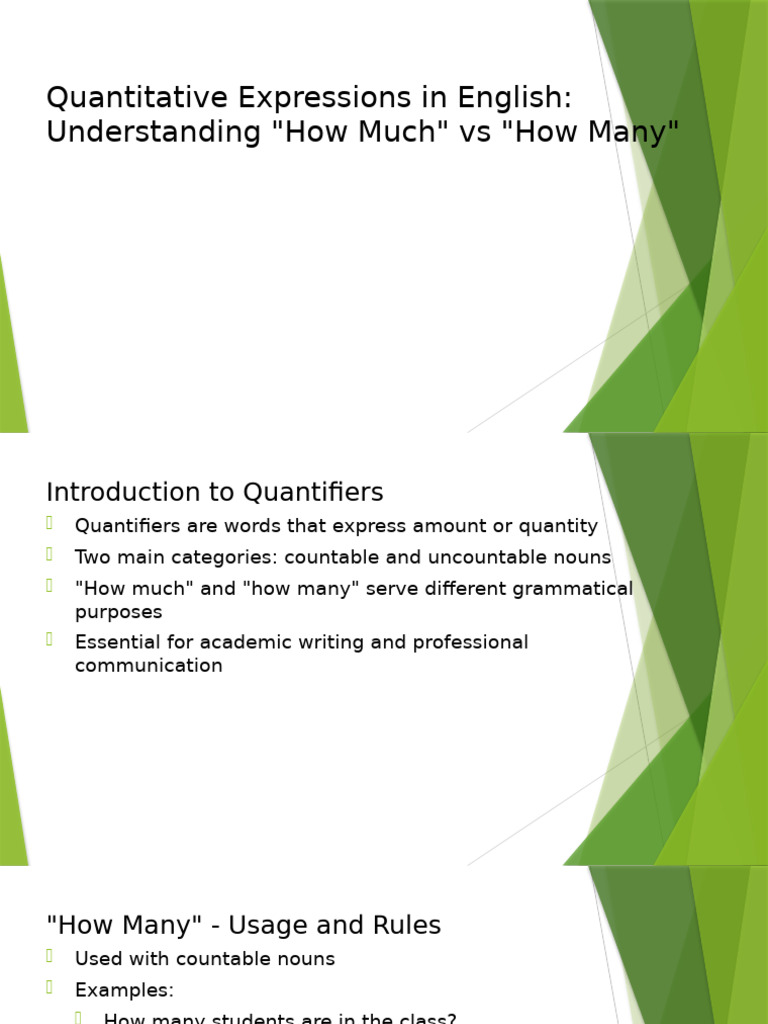 Distinguishing "How Much" and "How Many" | PDF