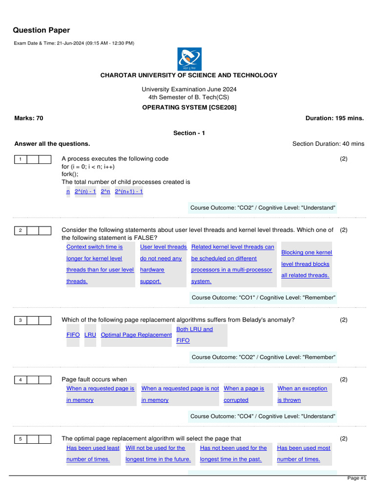 Remedial OS Exam Paper 2024 | PDF | Qualifications | Educational Stages