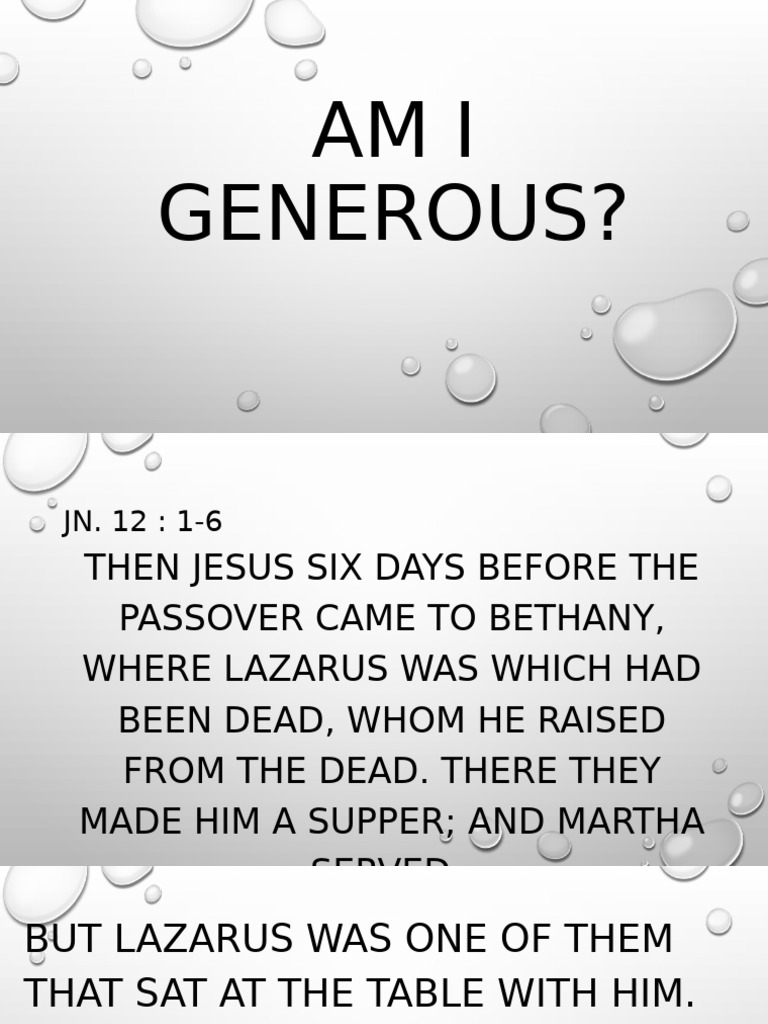 Am I Generous | PDF