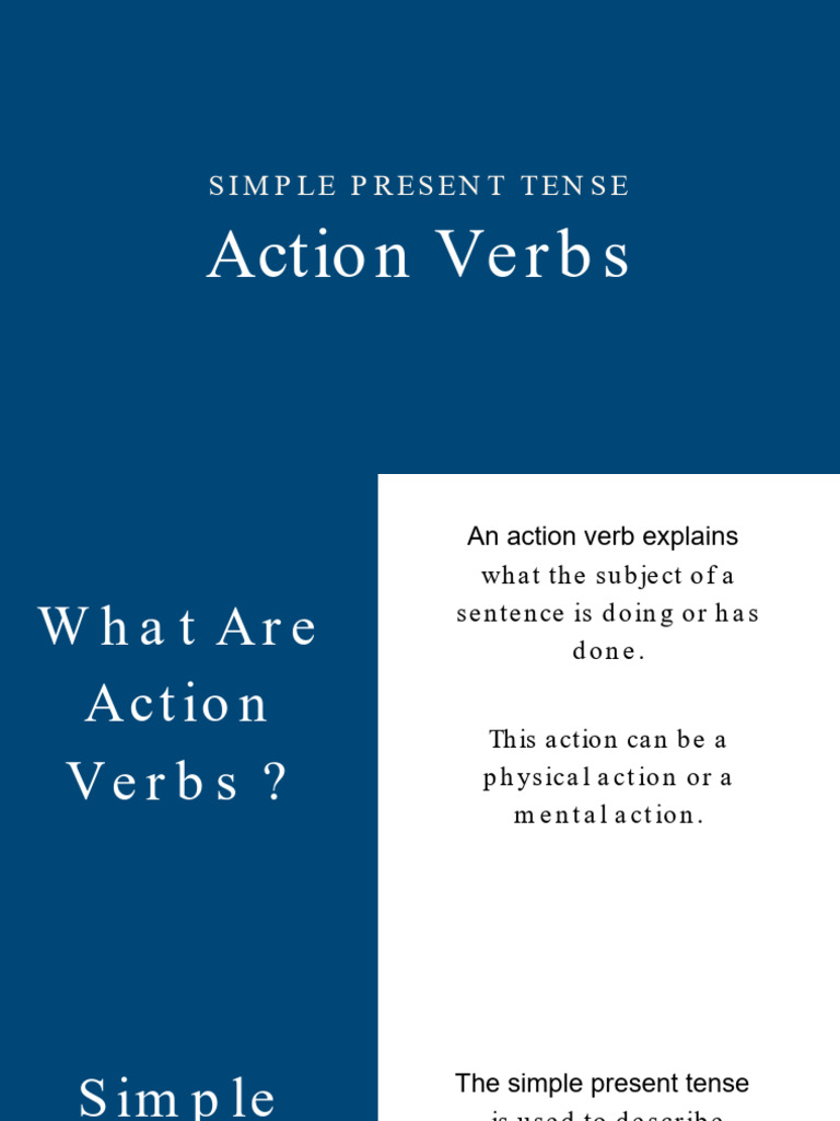 Simple Present Tense - Action Verbs | PDF | Languages | Foreign ...