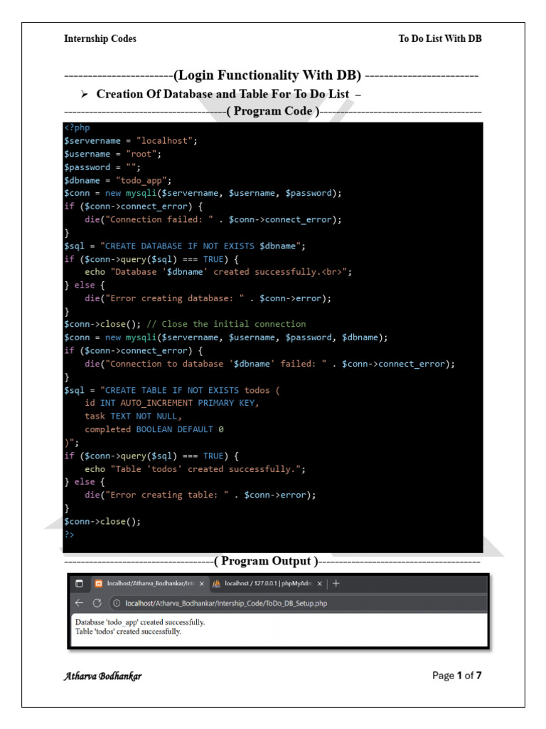 Atharva - To Do List With DB | PDF | Information Retrieval | Programming Paradigms