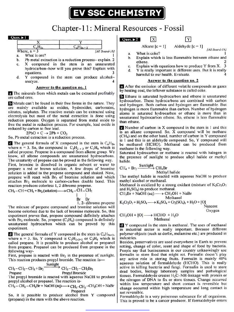 SSC Chemistry Chapter 11 Notes | PDF