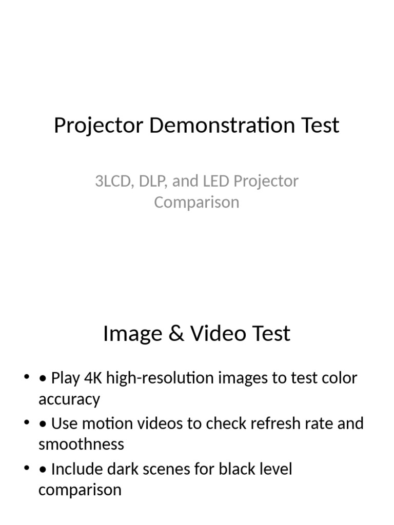Projector Performance Evaluation Guide | PDF