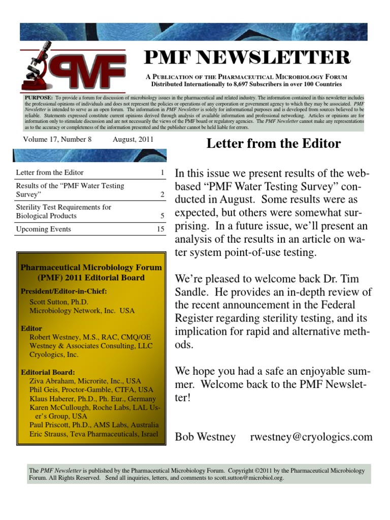 PMF Newsletter: Letter From The Editor | PDF | Self-Improvement