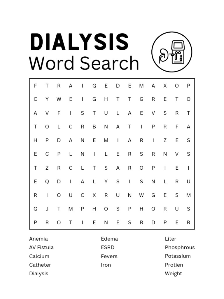 Dialysis Word Search Puzzle | PDF