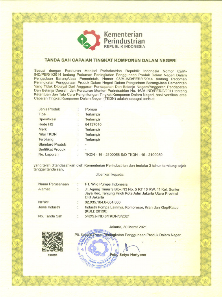 TKDN Certificate | PDF