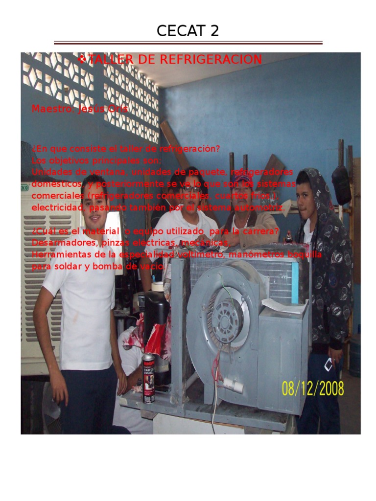 Taller de Refrigeración en CECAT 2 | PDF | Calefacción, Ventilación y ...