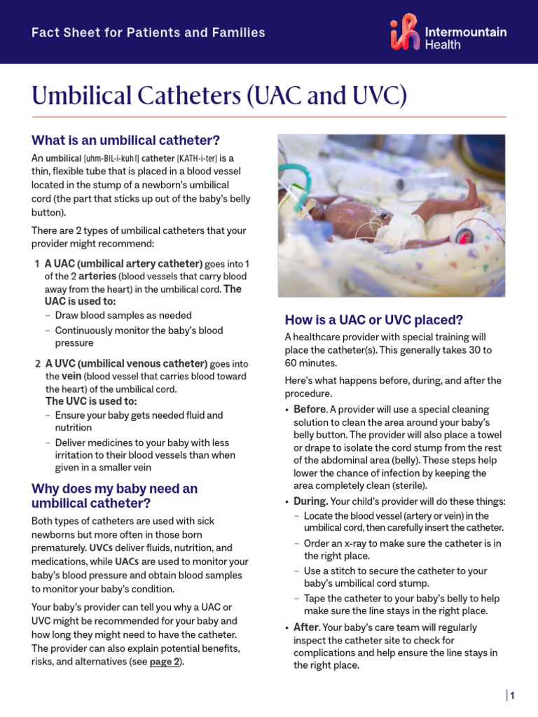 Understanding UAC and UVC Catheters | PDF | Infants | Catheter