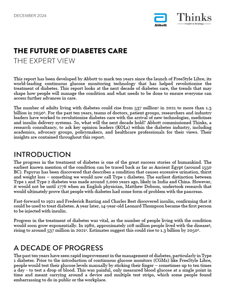 Future Trends in Diabetes Care 2024 | PDF | Diabetes | Diabetes Management