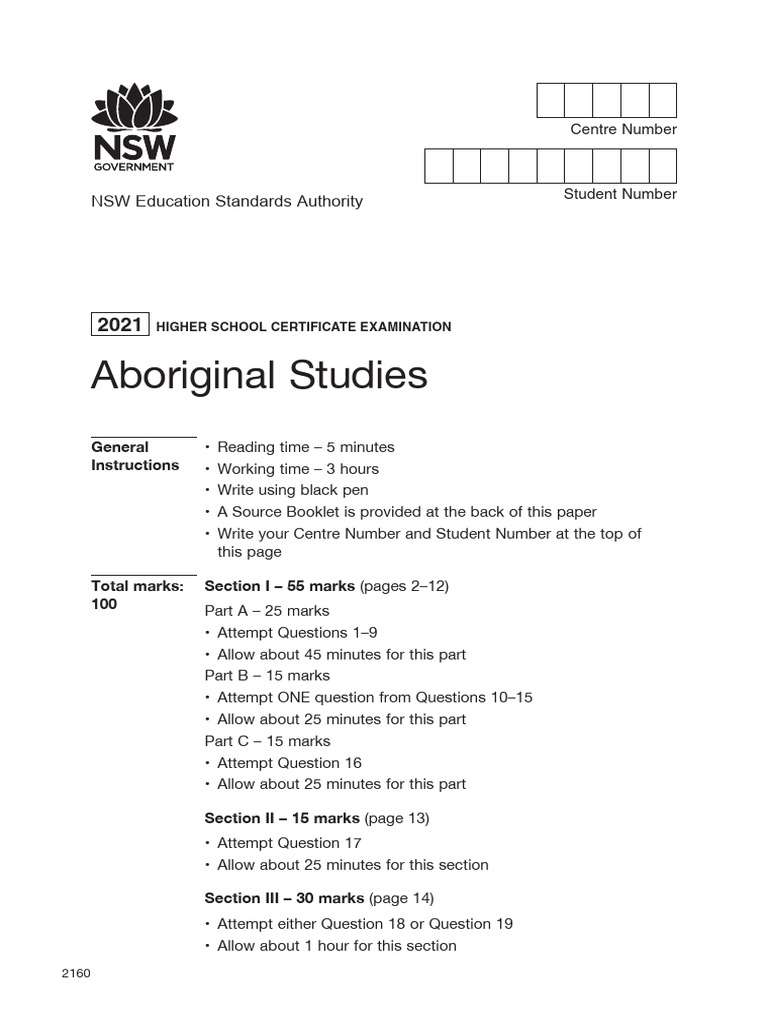 HSC Aboriginal Studies Exam 2021 | PDF | Indigenous Australians | Australia