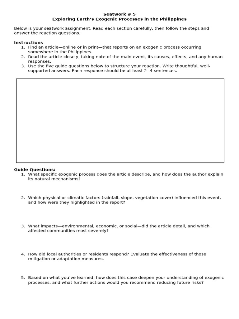 Exogenic Processes in the Philippines | PDF