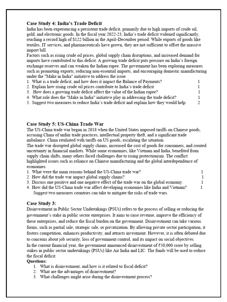 Case study for Economics | PDF | Balance Of Trade | Imports