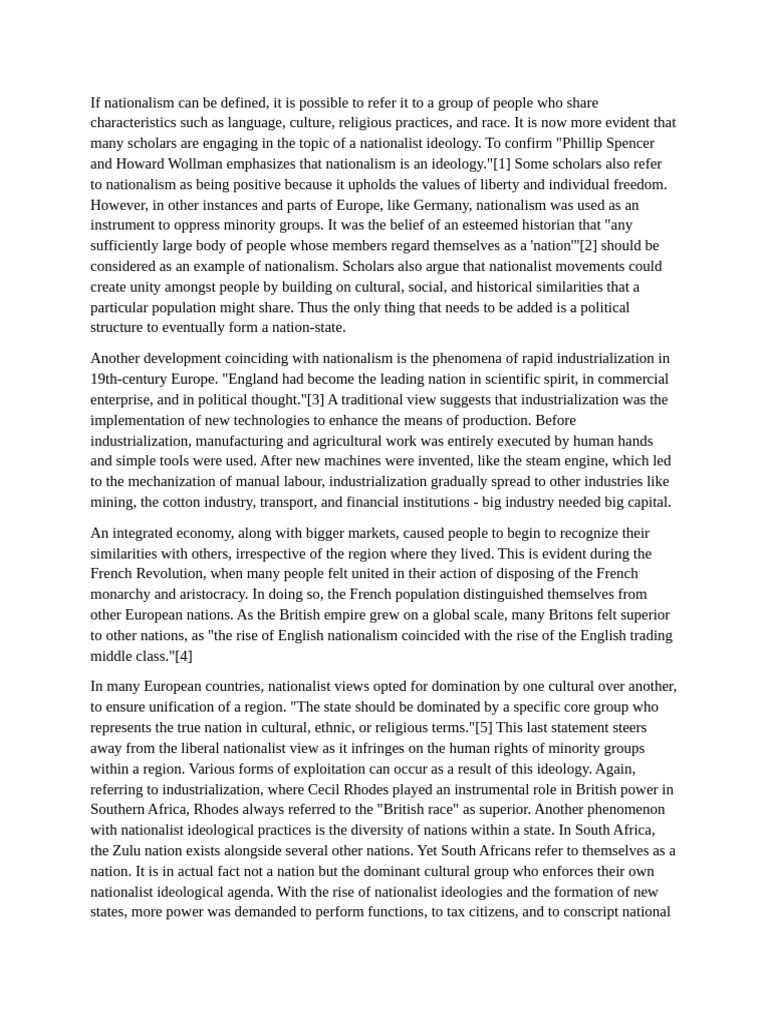 Nationalism and Industrialization in Europe | PDF | Nationalism ...