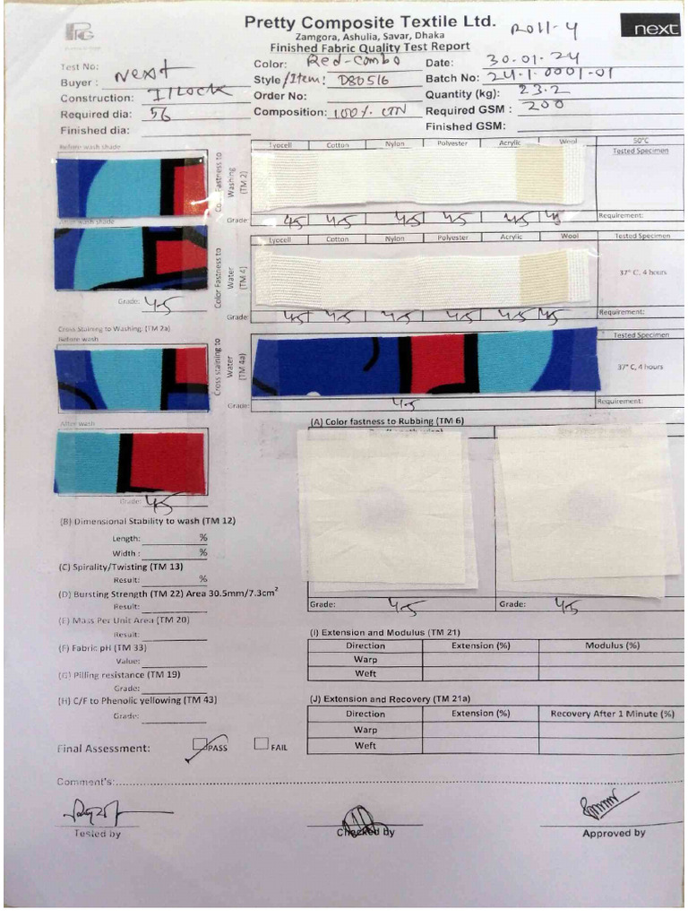 Red Combo, Interlock, 24-01-0001-01, Roll No - 04 PDF | PDF