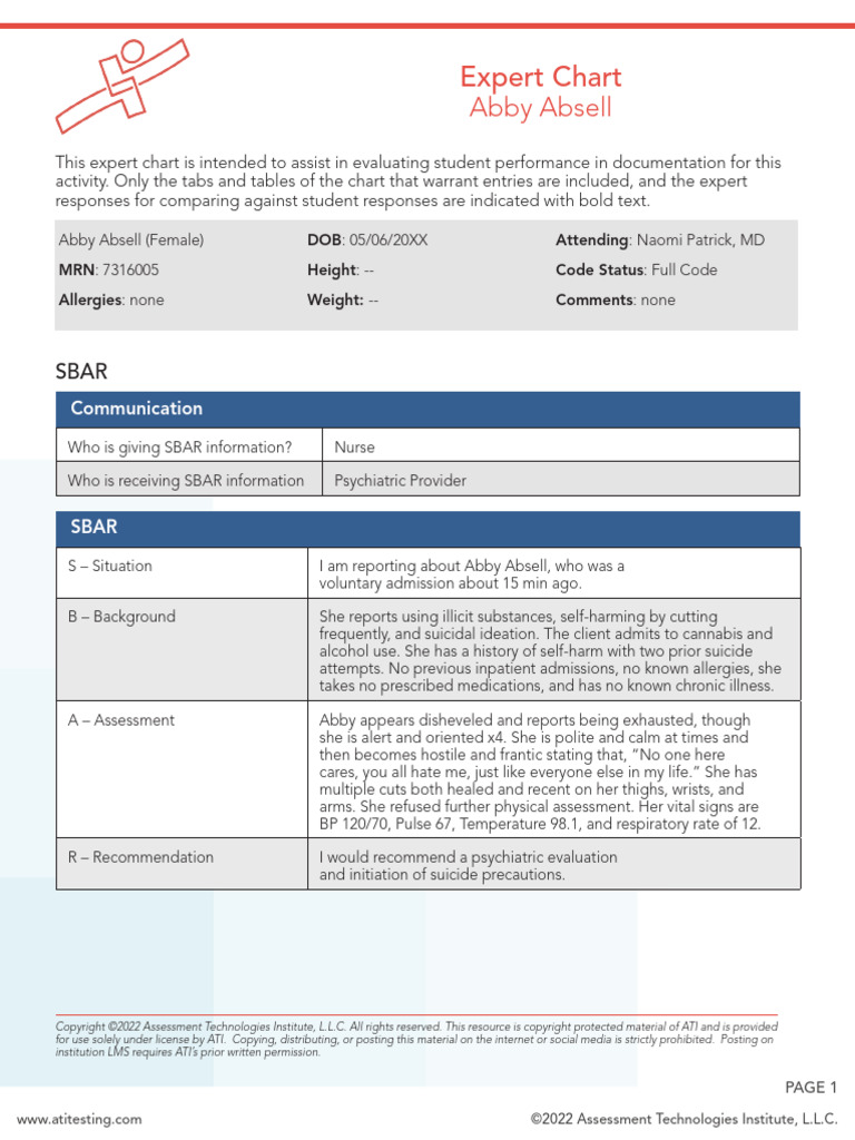 Assessment of Abby Absell's Mental Health | PDF | Health Care ...