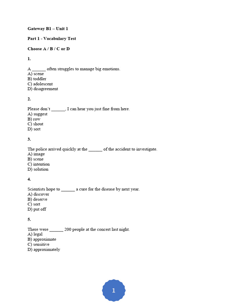 Unit 1 - Vocab From Readings Quiz (Teachers) | PDF