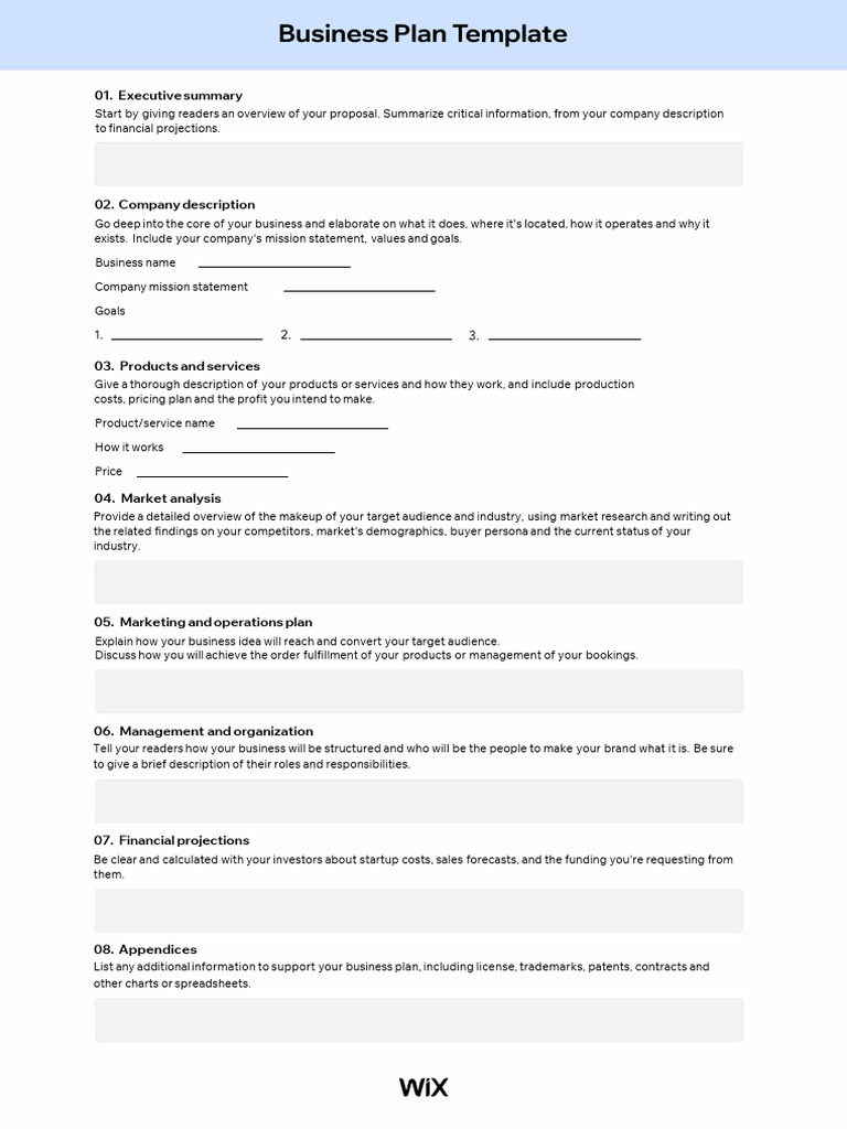 Comprehensive Business Plan Template | PDF