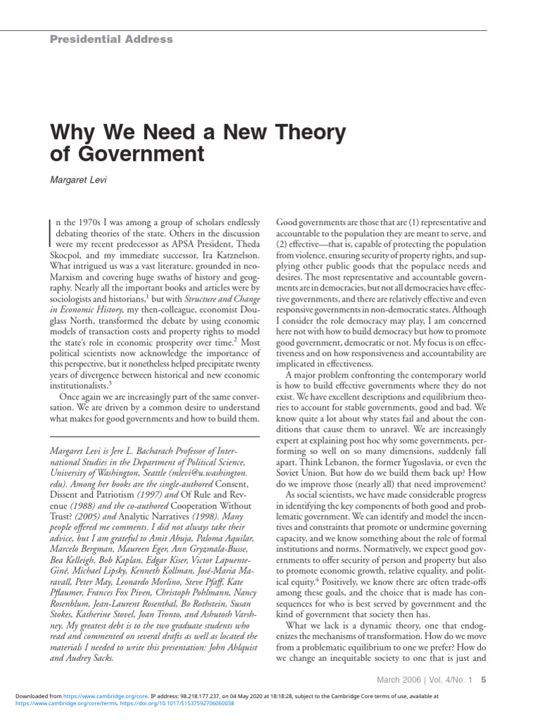 Building Effective Governments Today | PDF | Institution | Theory