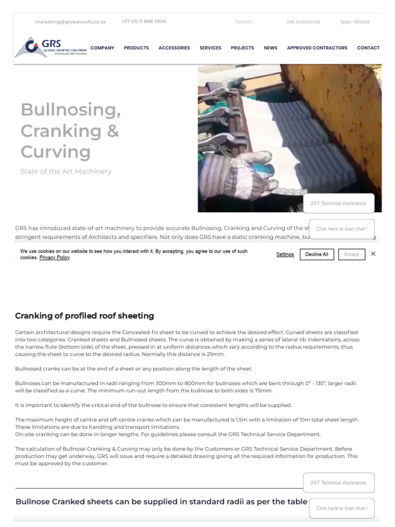 Bullnosing, Cranking & Curving _ Global Roofing Solutions | PDF