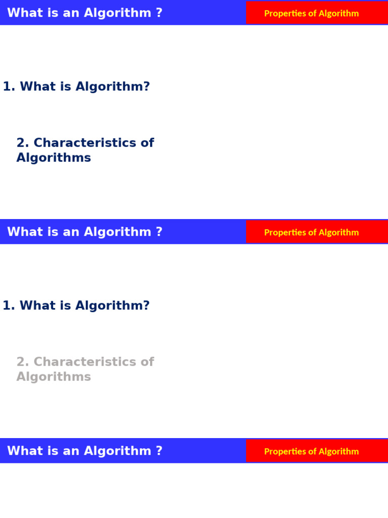 Lec 1 (C) - Characteristics of Algorithm | PDF | Algorithms | Mathematical Logic