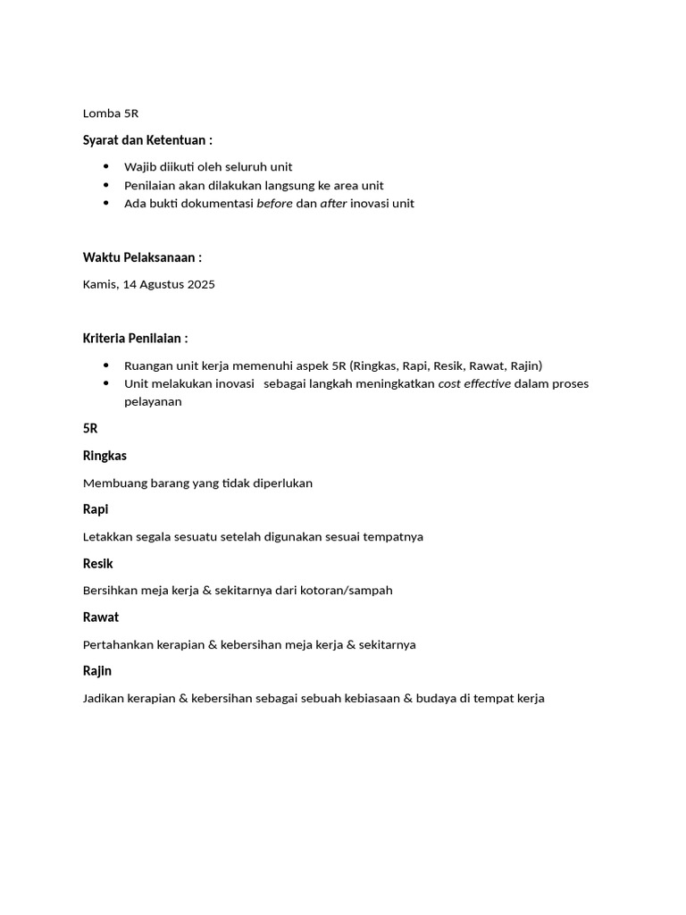 Content Flyer Lomba 5R | PDF