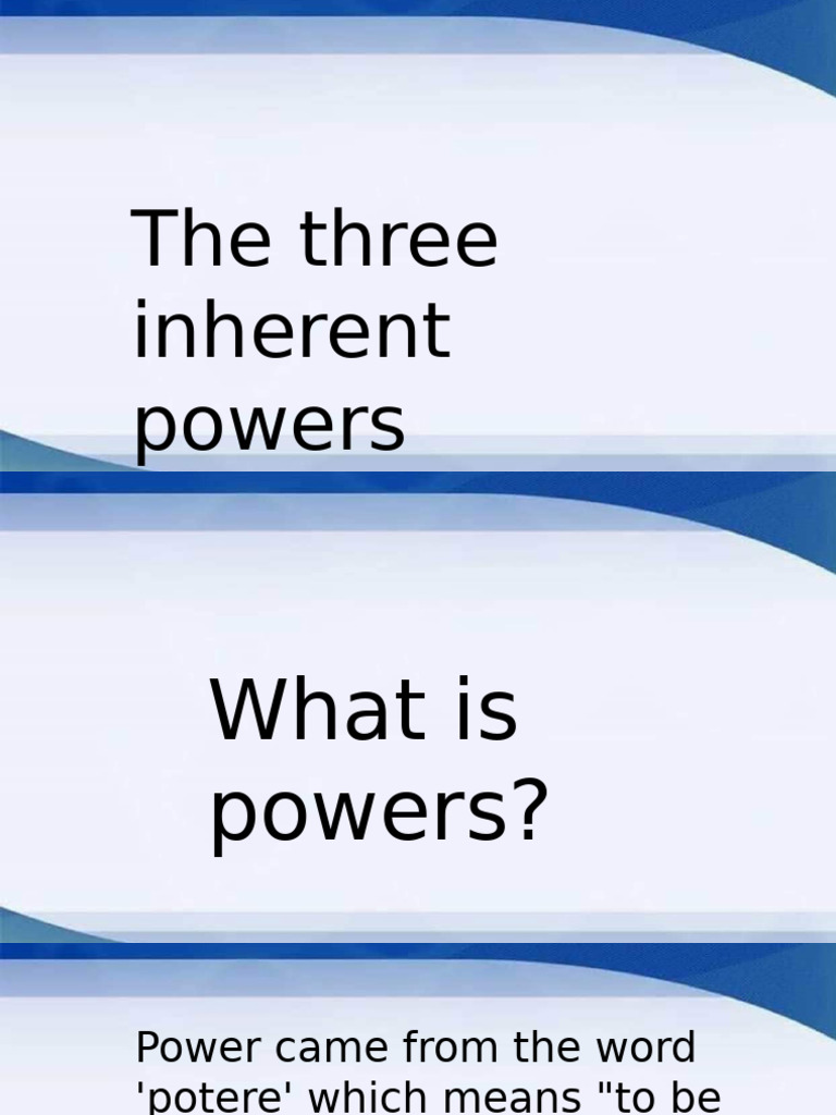 Lesson 6. Inherent Power | PDF | Police Power (United States ...