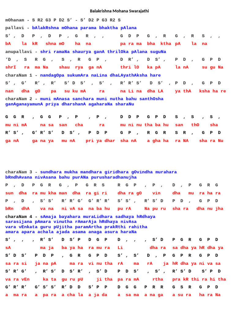 Balakrishna Mohana Swarajathi | PDF