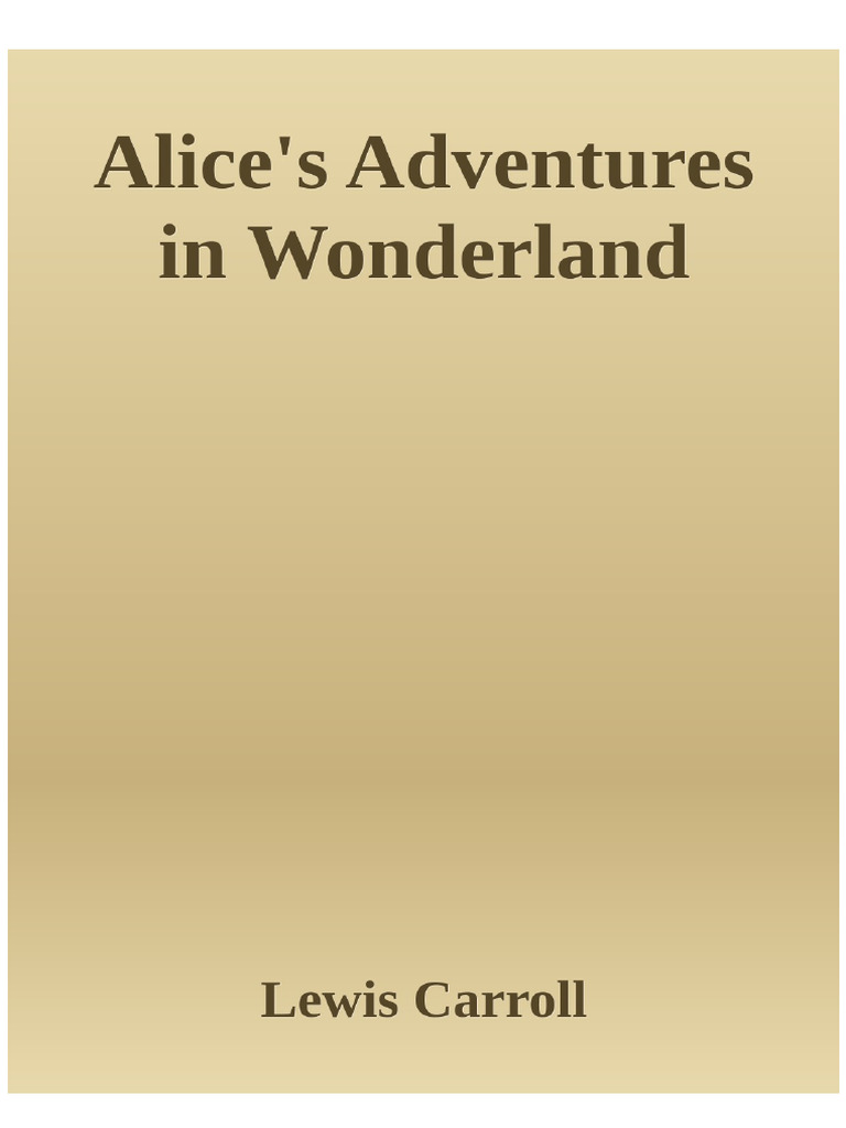 Alices Adventures in Wonderland 1751265811905 | PDF | Alice (Alice's ...