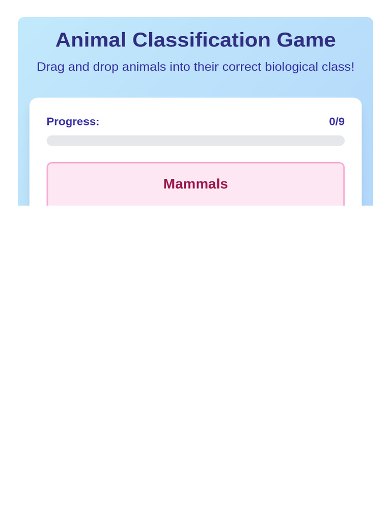 Interactive Animal Categorization Game | PDF