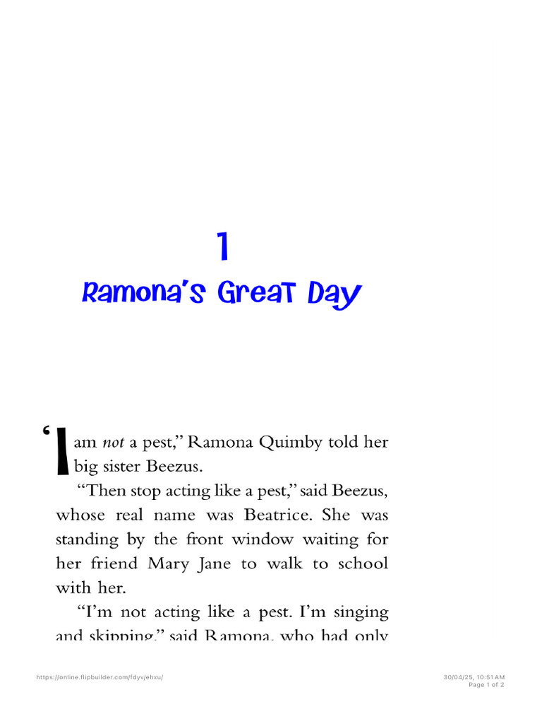 Ramona The Pest - Flip PDF - FlipBuilder | PDF