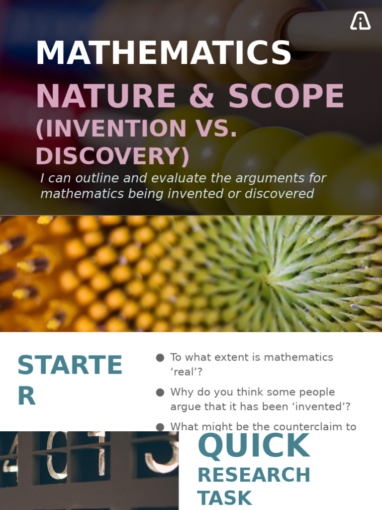Mathematics - Nature and Scope Introduction | PDF