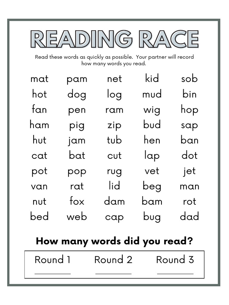 Blending Words Worksheet in a Greyscale Minimalistic Style | PDF
