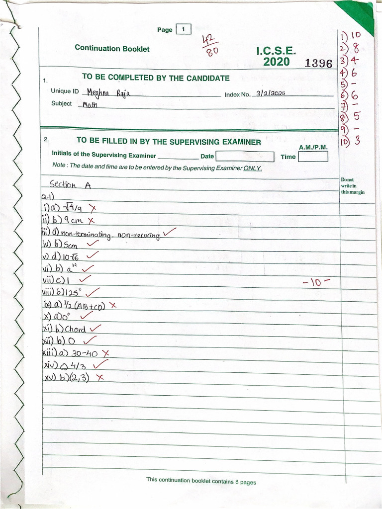 Final Exam Answer Scripts (12 Feb 2025 at 12 - 42) Meghna Math 2025 | PDF