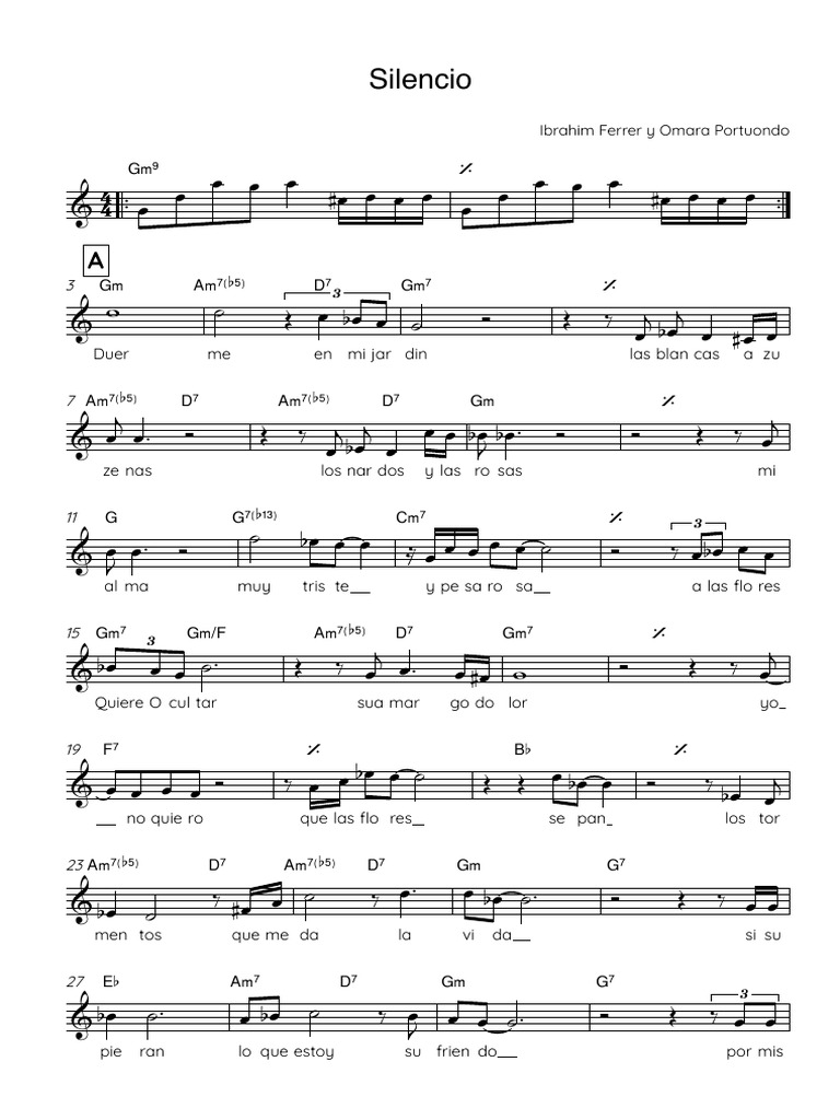 Silencio Leadsheet - Full Score | PDF