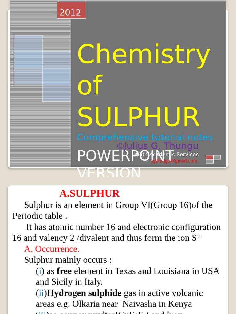 Sulfur Extraction and Allotropes Overview | PDF | Sulfuric Acid ...
