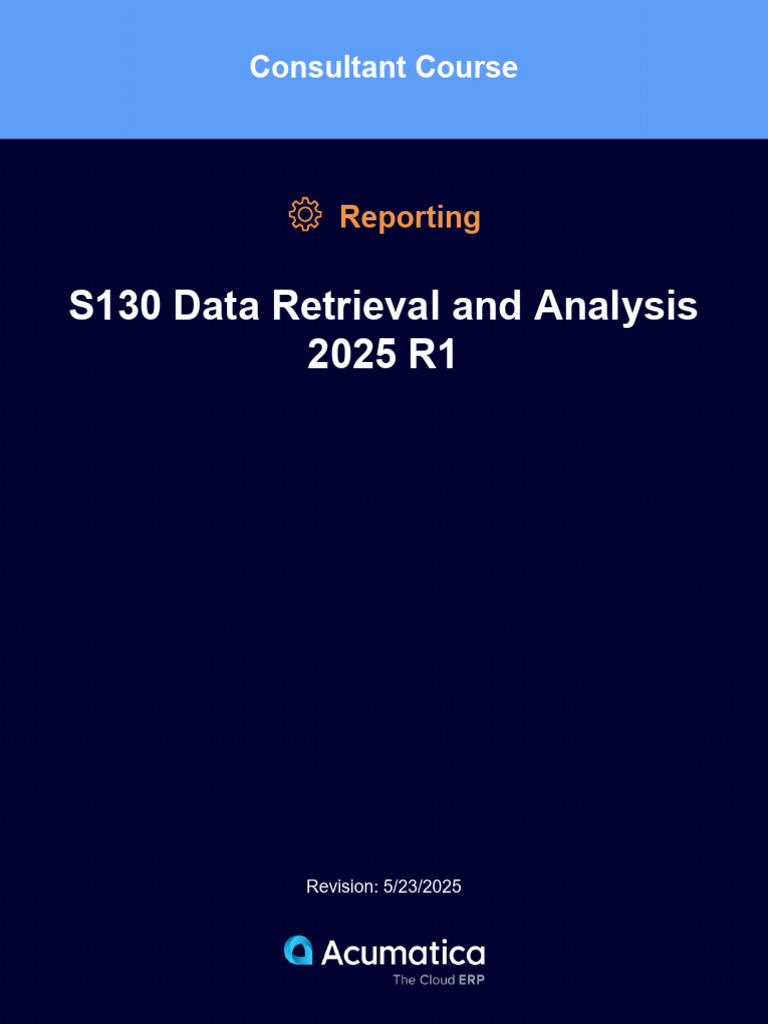 S130 Data Retrieval and Analysis 2025R1 | PDF | Databases | Parameter (Computer Programming)