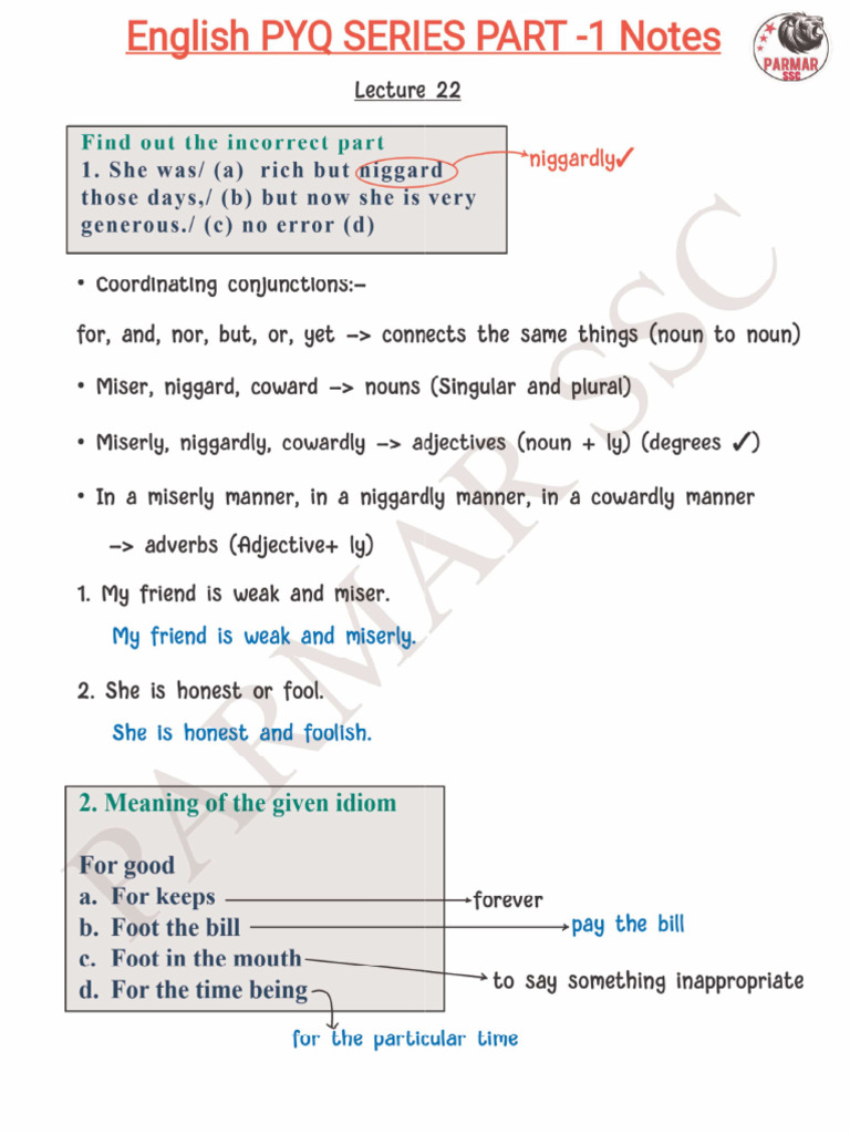 Day 22 - English Pyq Series | PDF