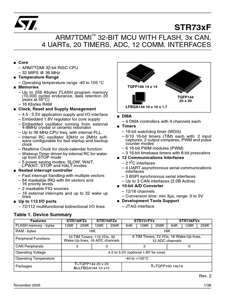 STR73xF_Datasheet | PDF | Microcontroller | Flash Memory