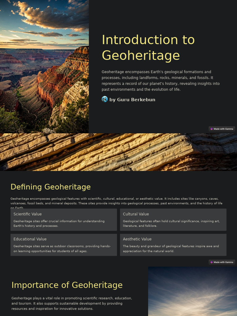 Conservation of Geoheritage Sites | PDF | Sustainability | Conservation ...