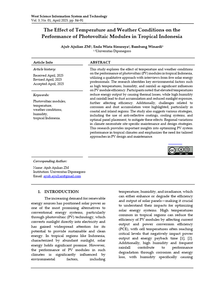 The Effect of Temperature and Weather Conditions o | PDF ...