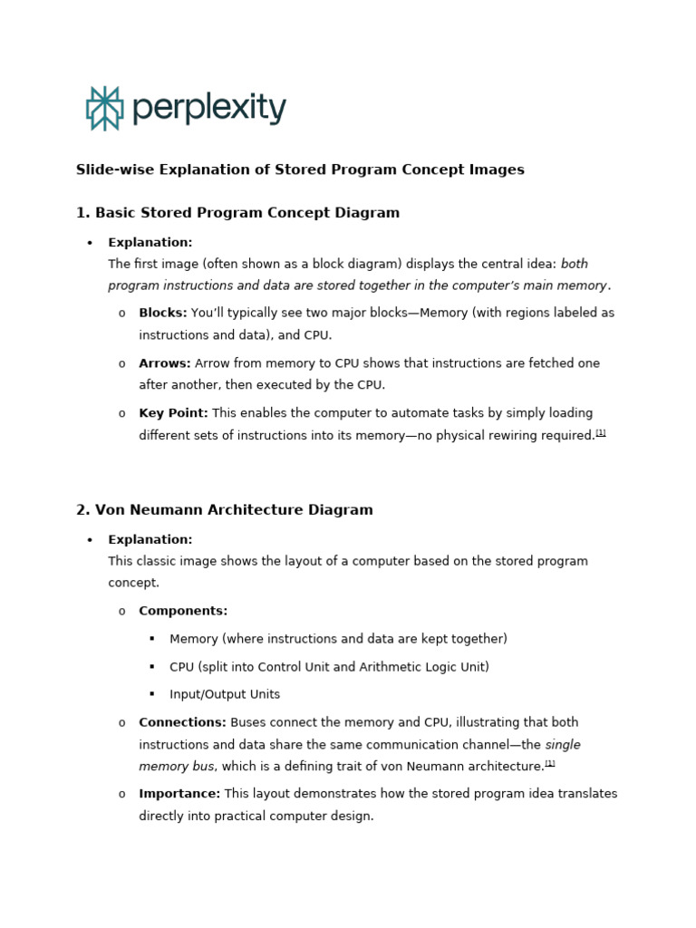 Slide-Wise Explanation of Stored Program Concept I | PDF | Central Processing Unit | Computer ...