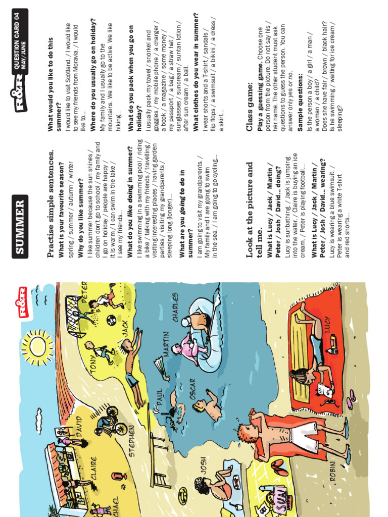 Speaking card - Summer | PDF