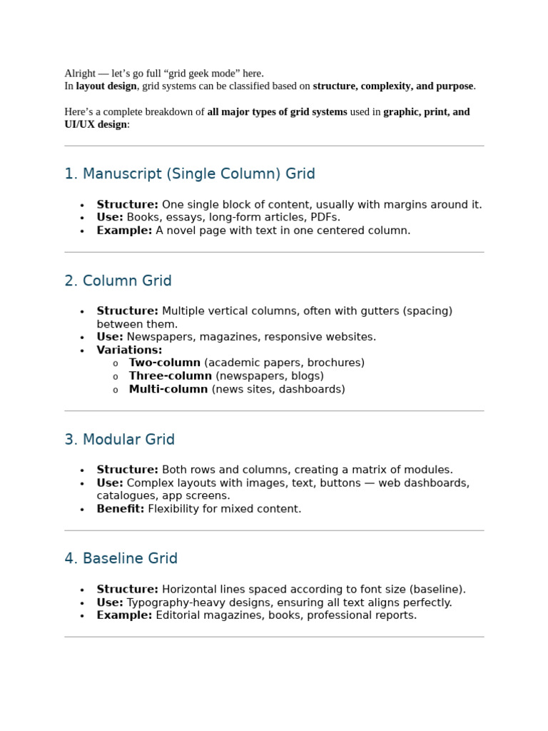 Types of Grid Systems in Design | PDF | Page Layout | Design