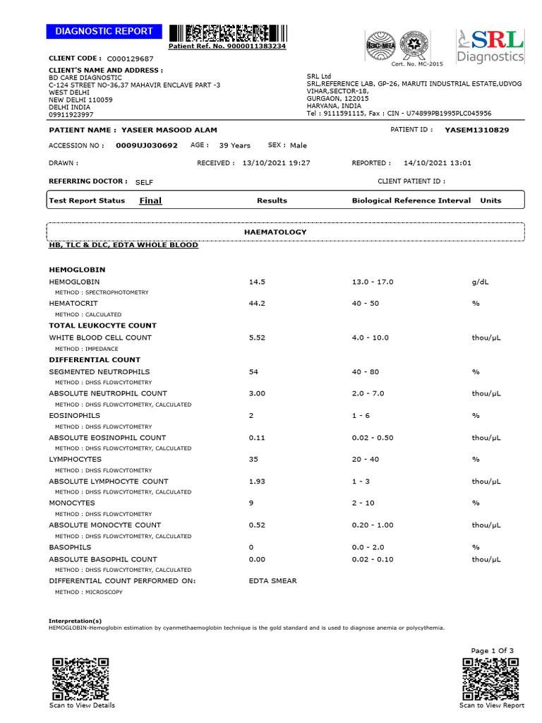 Typhoid and Urinalysis Test Results | PDF | Medical Specialties ...