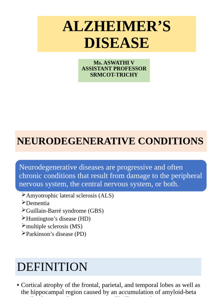 Definition of Alzheimer's Disease | PDF | Dementia | Alzheimer's Disease